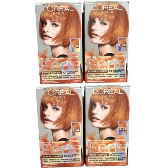 L'Oreal | Hair | 4x Loreal Paris Feria Intense Copper C74 Hair Color 3x ...
